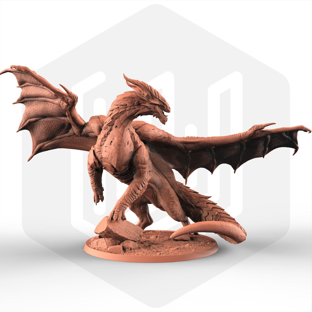 Roaring Copper Dragon in 3 Sizes - Legendary - 3D Printed Miniature in ...