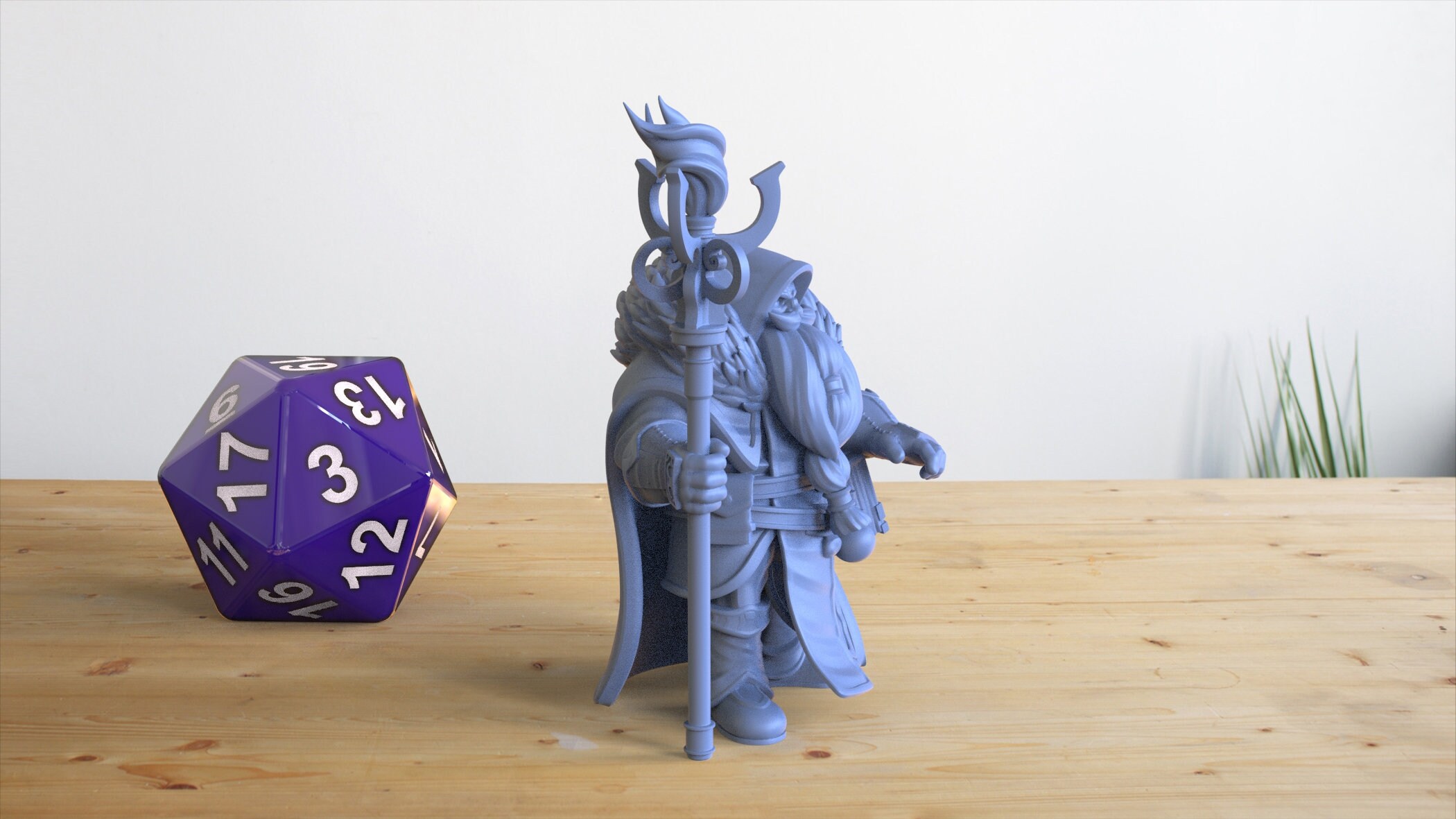 Dwarf Wizard Mage With Staff Miniature for D&D Pathfinder - Etsy