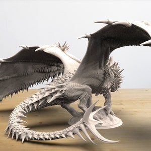 Adult Red Dragon in Four Sizes - 3D Printed Miniature in Four Sizes for ...