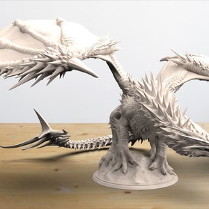Adult Red Dragon in Four Sizes - 3D Printed Miniature in Four Sizes for ...