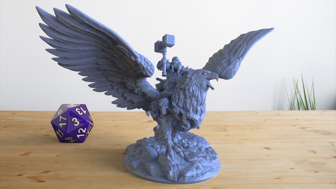 Dwarf Griffon Rider A - Dwarf Fighter Mounted on a Griffon - Miniature ...