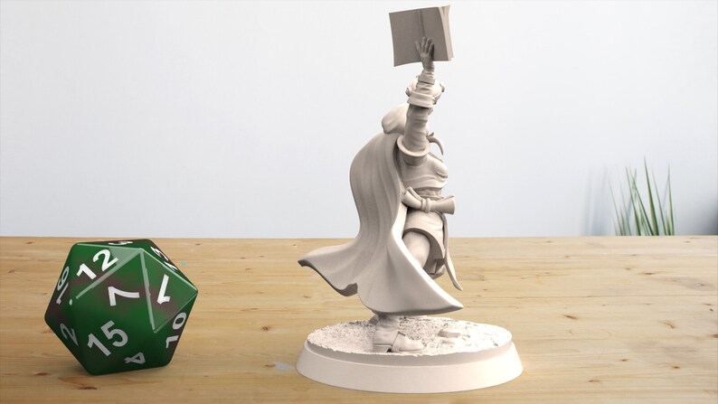 Cleric Female Human Priest With Mace and Holy Book/tome 32mm - Etsy