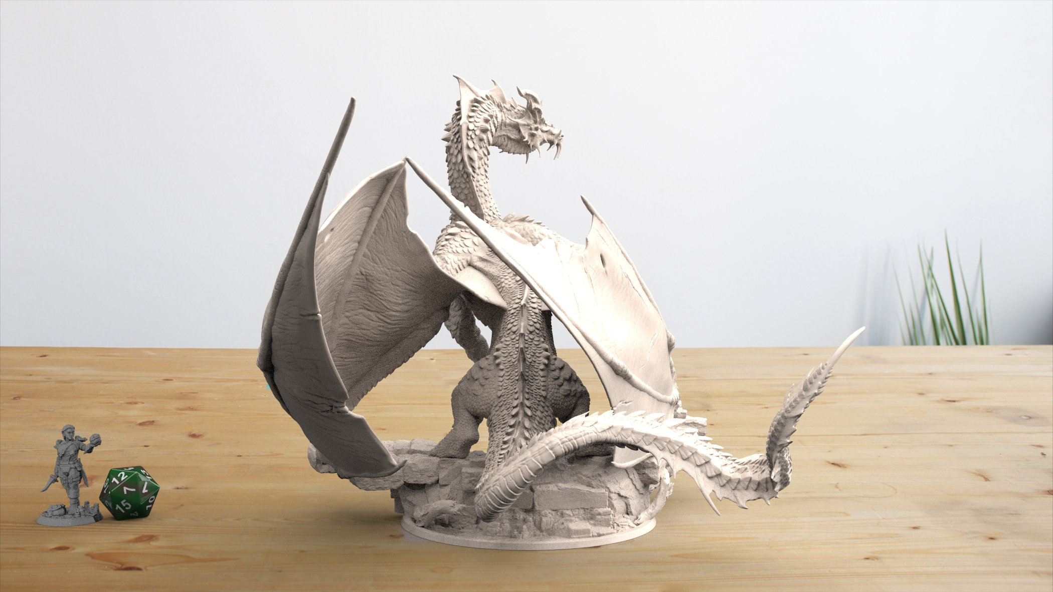 Elder Brine Dragon in Four Sizes 3D Printed Miniature in - Etsy