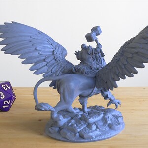 Dwarf Griffon Rider A - Dwarf Fighter Mounted on a Griffon - Miniature ...