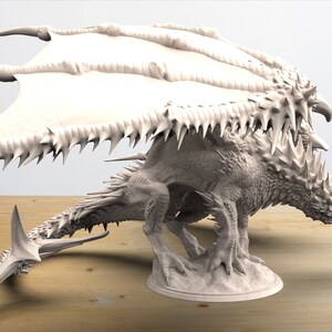 Adult Red Dragon in Four Sizes - 3D Printed Miniature in Four Sizes for ...