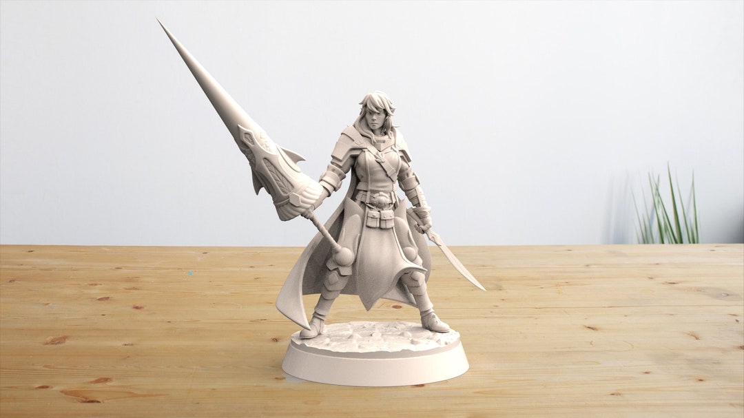 Buy Paladin Elf Female Fighter/warrior With Sword and Lance 32mm ...