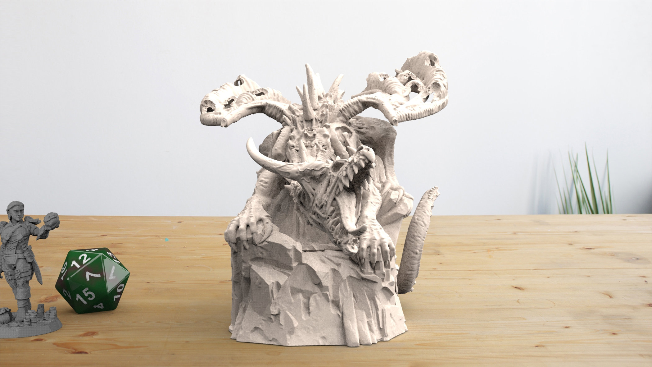 Zombie Dragon in Four Sizes 3D Printed Miniature in Four - Etsy