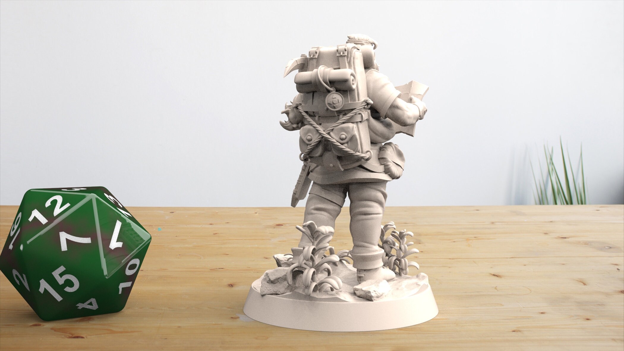 Explorer B Bearded Human With Map and Pack 32mm Miniature - Etsy