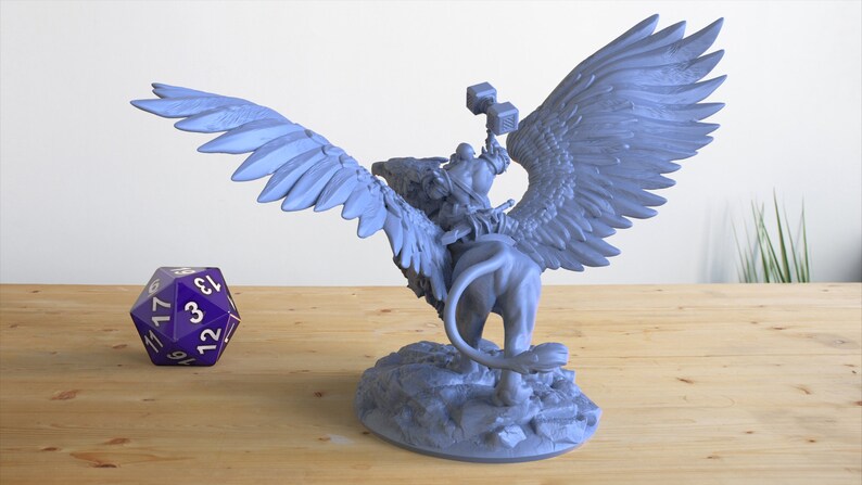 Dwarf Griffon Rider A Dwarf Fighter Mounted on a Griffon - Etsy