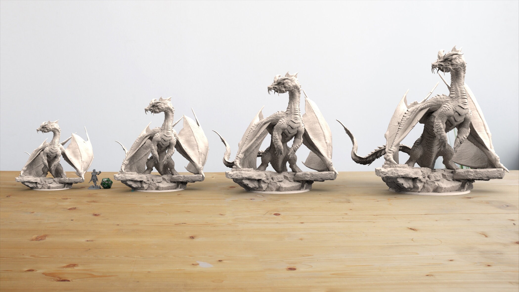 Elder Brine Dragon in Four Sizes 3D Printed Miniature in - Etsy