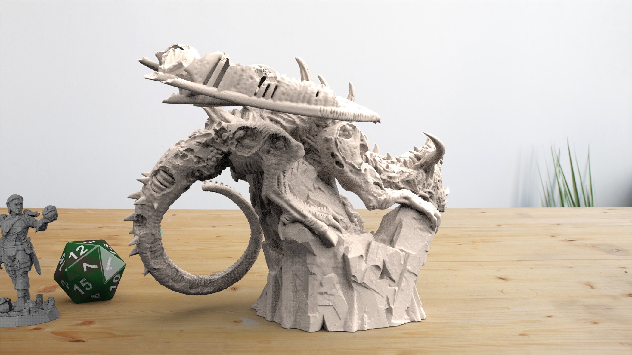 Zombie Dragon in Four Sizes 3D Printed Miniature in Four - Etsy