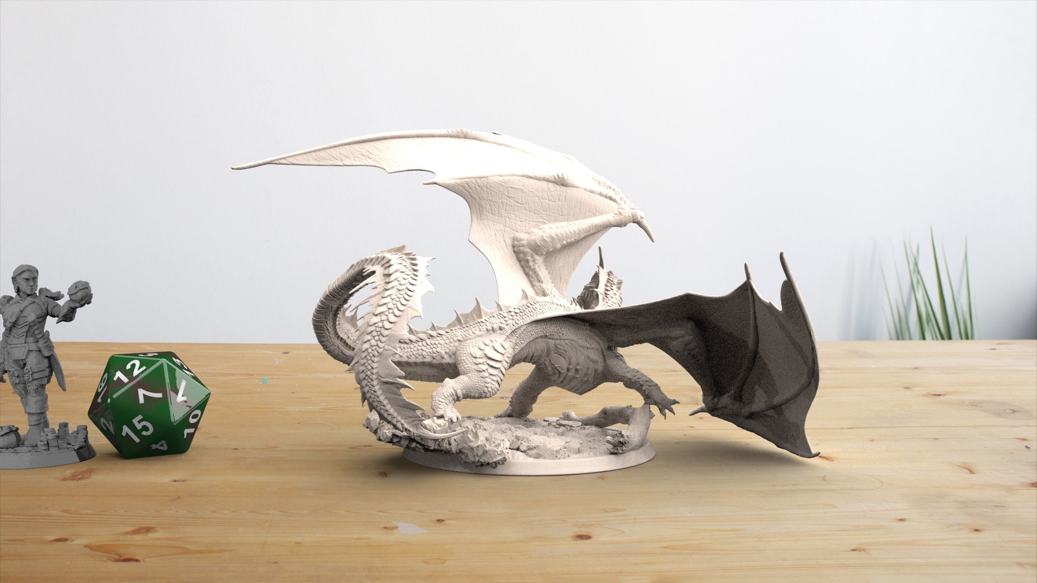 Young Brine Dragon in Four Sizes 3D Printed Miniature in - Etsy