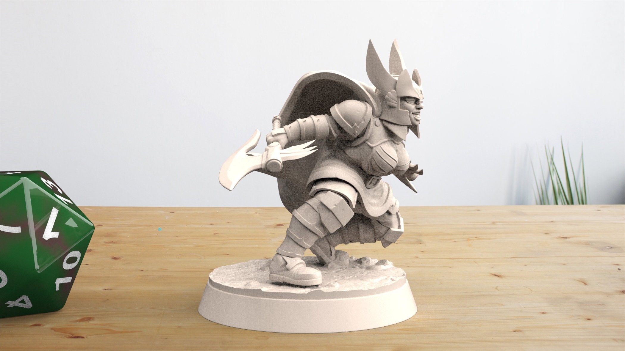 Paladin Dwarf Female Fighter/warrior With Dual Axes 32mm - Etsy