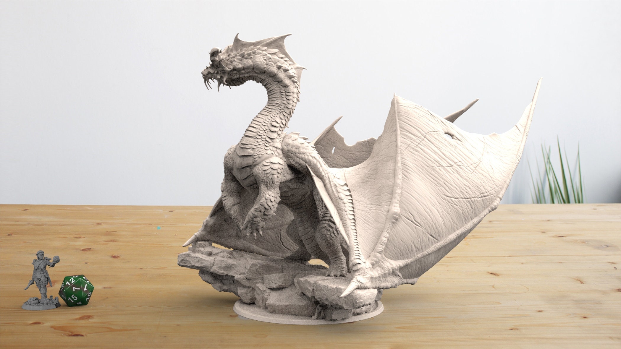 Elder Brine Dragon in Four Sizes 3D Printed Miniature in - Etsy