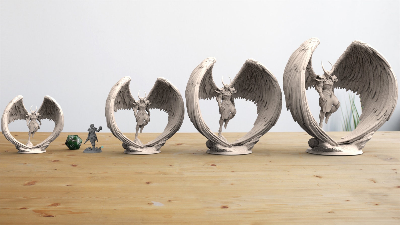 Angel Fighter in Four Sizes 3D Printed Miniature in Four - Etsy