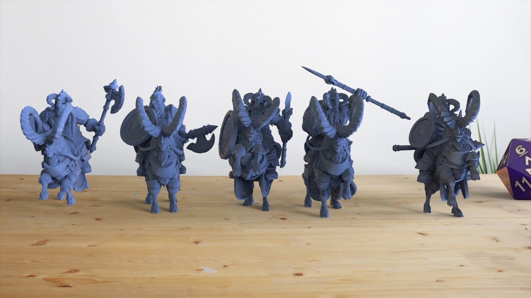 Dwarf Goat Riders - Five Dwarf Fighters Mounted on Goats - Figures for ...