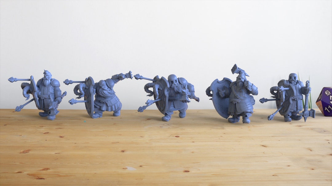 Dwarf Shield and Arrow Five Dwarf Shield Fighters Figures for D&D ...