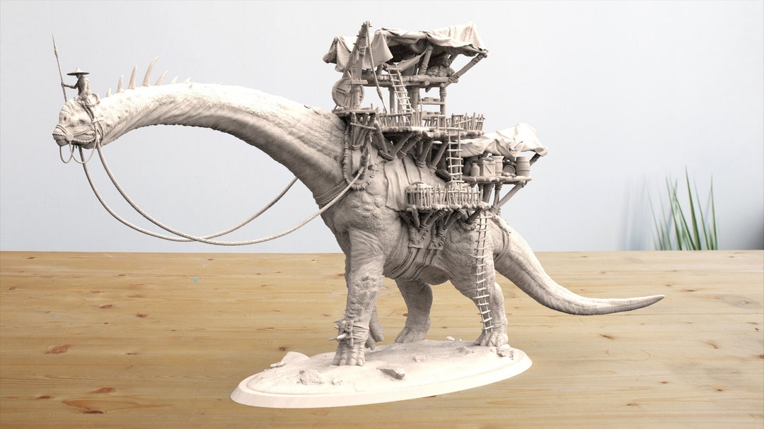 Brachiosaurus Caravan in Four Sizes - 3D Printed Miniature in Four ...