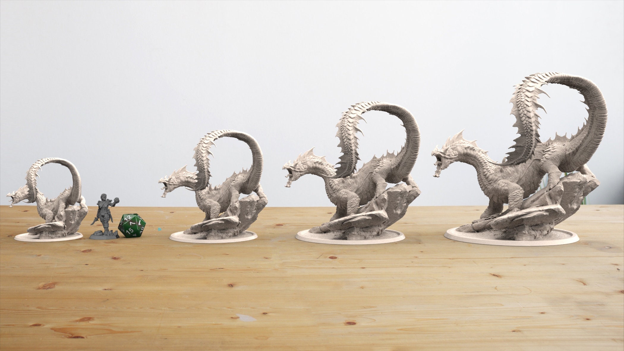Brine Drake wingless Dragon in Four Sizes 3D Printed - Etsy