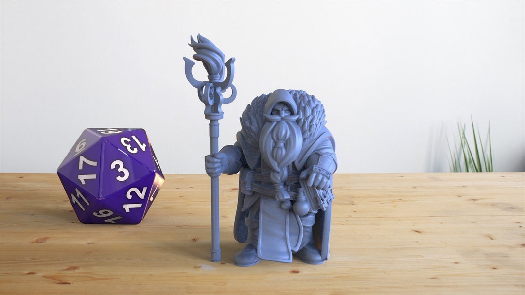 Dwarf Wizard Mage With Staff Miniature for D&D, Pathfinder and Other ...