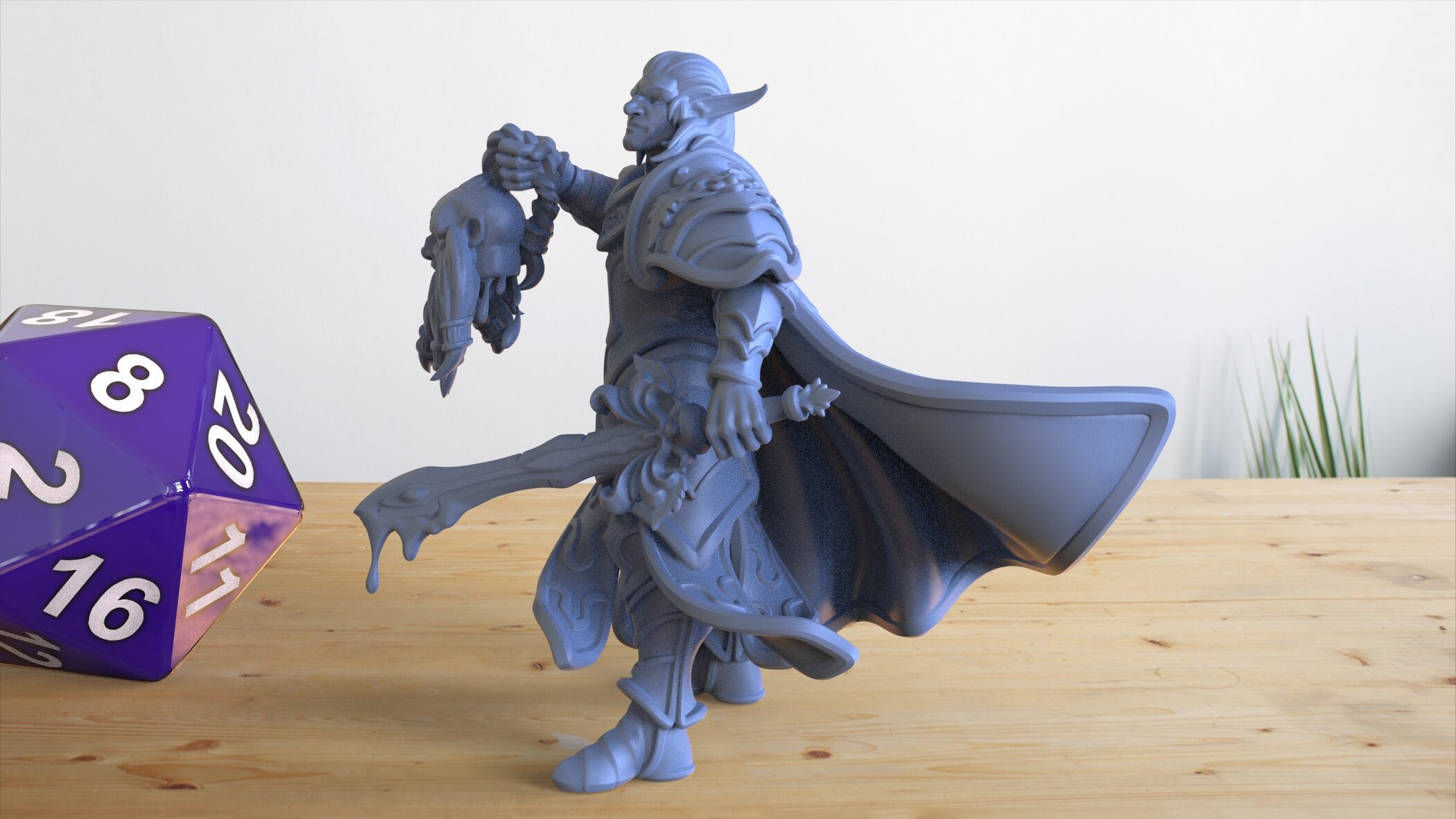 Elf Slayer Fighter With Dwarf Head Trophy Miniature for - Etsy