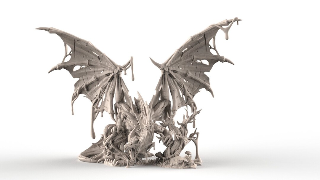 Belevon, Black Swamp Dragon in Three Sizes - 3D Printed Miniature in ...
