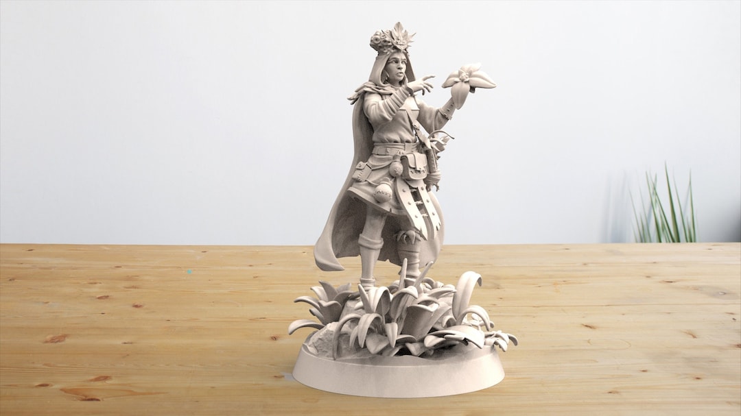 Druid Female Human Druid With Flower 32mm Miniature Figures for D&D ...