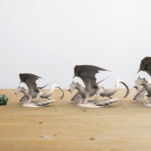 Young Brine Dragon in Four Sizes 3D Printed Miniature in Four Sizes for ...