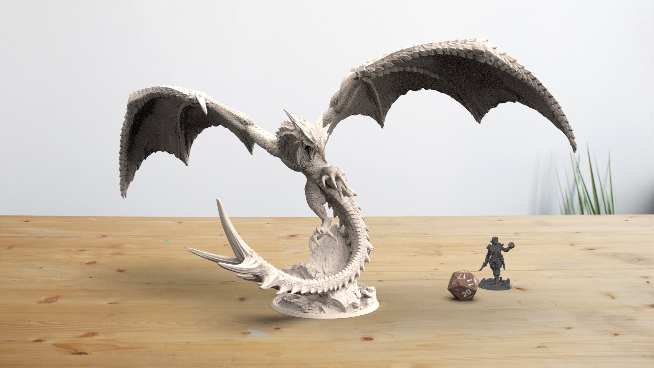 Wyvern in Four Sizes 3D Printed Miniature in Four Sizes for - Etsy
