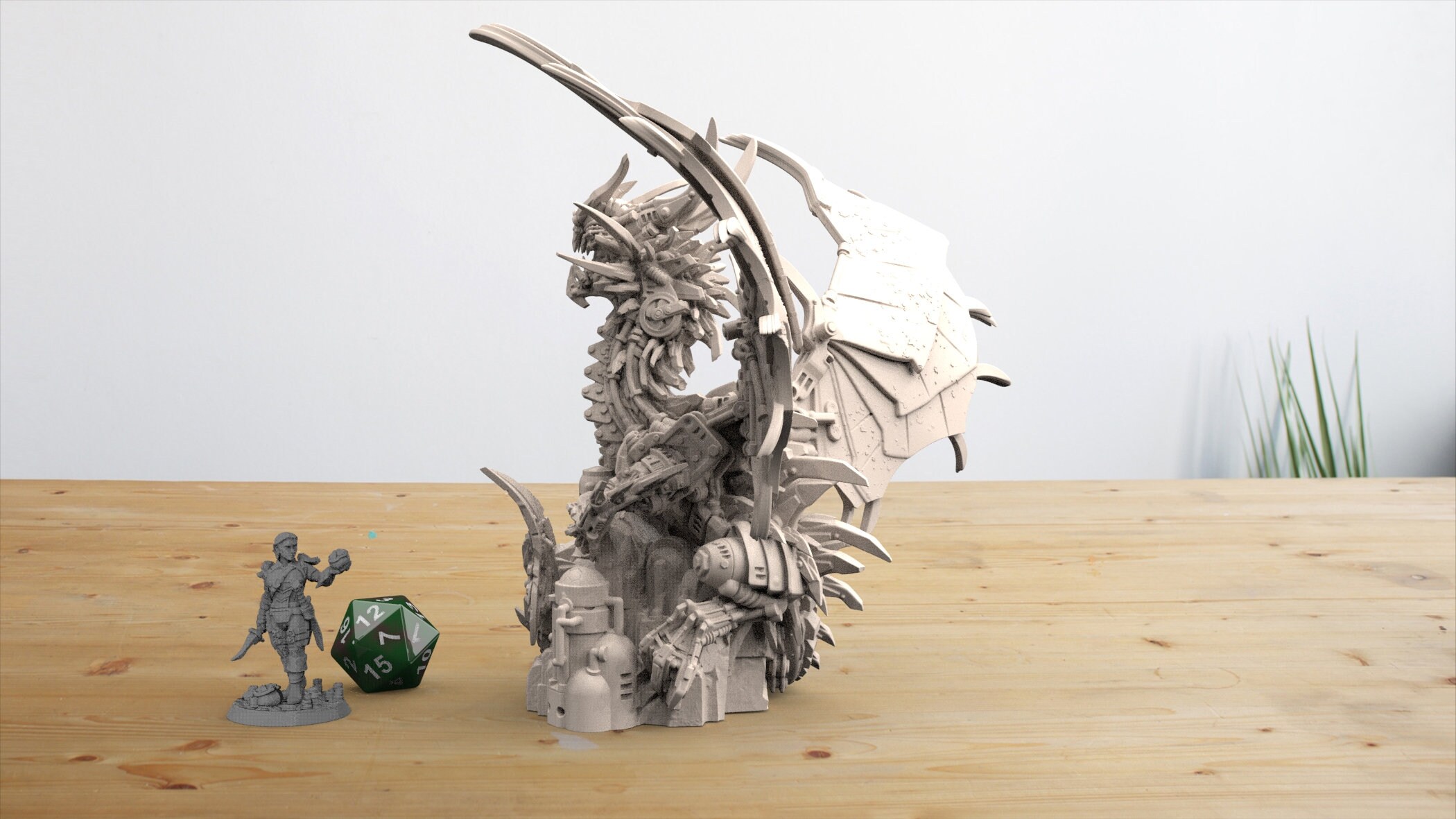 Robot Dragon in Four Sizes 3D Printed Miniature in Four - Etsy