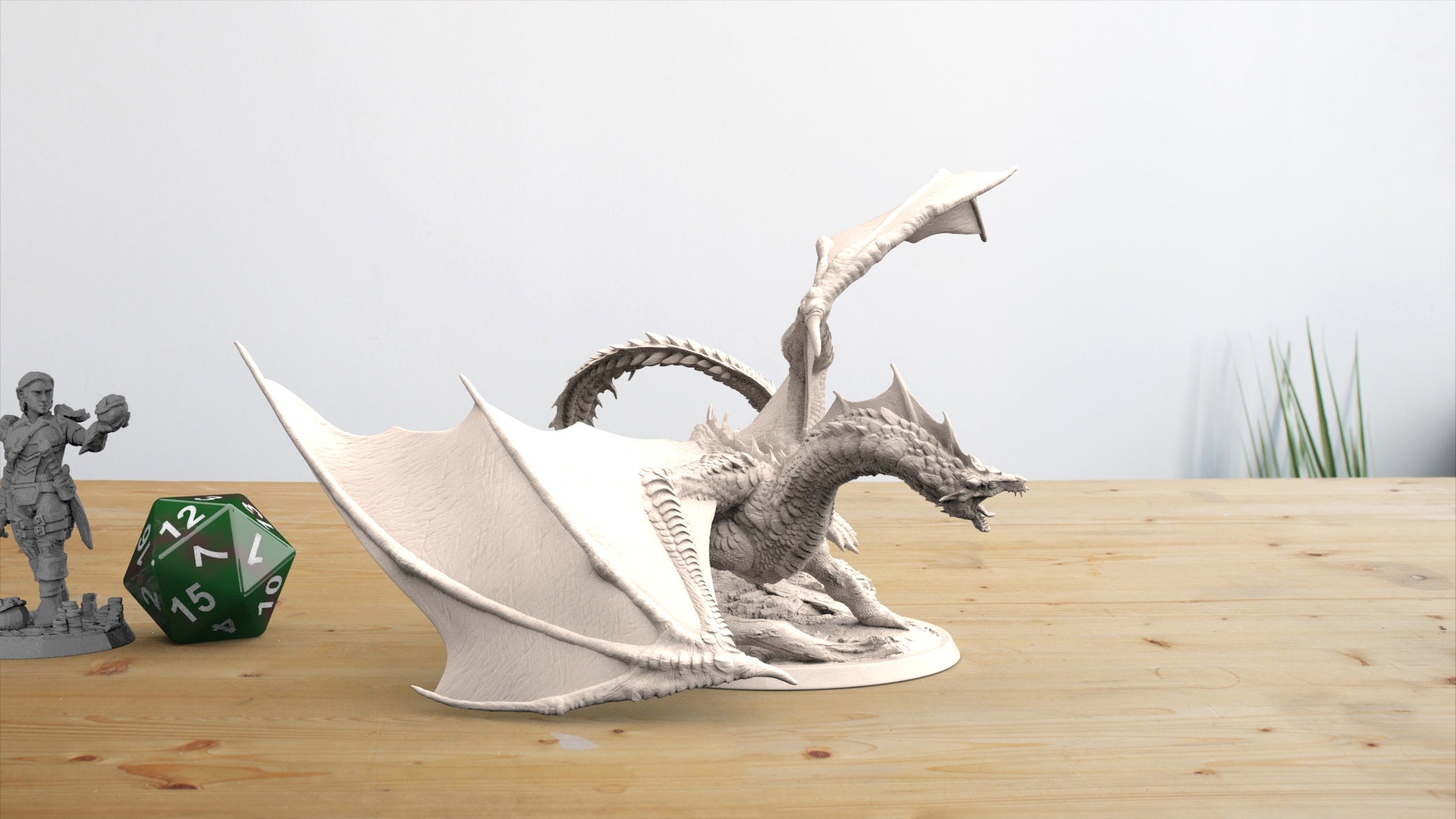 Young Brine Dragon in Four Sizes 3D Printed Miniature in - Etsy