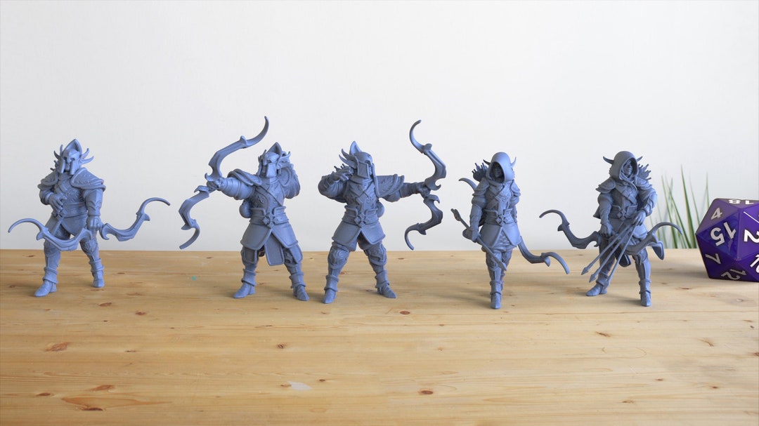 High Elf Archers - Five High Elf Ranged Fighters - Figures for D&D ...