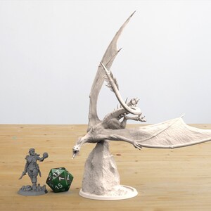 Vouivre Drone Diving 3D Printed Miniature for D&D, Pathfinder and Other ...