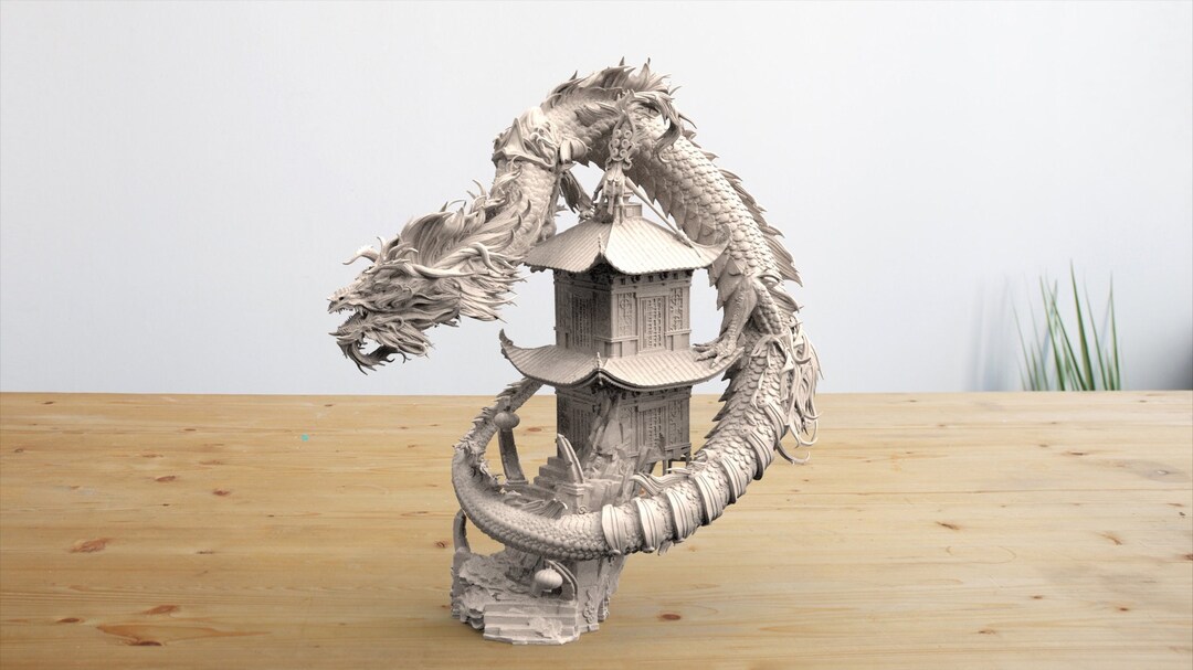 Azure Dragon in Three Sizes 3D Printed Miniature in Three Sizes for D&D ...