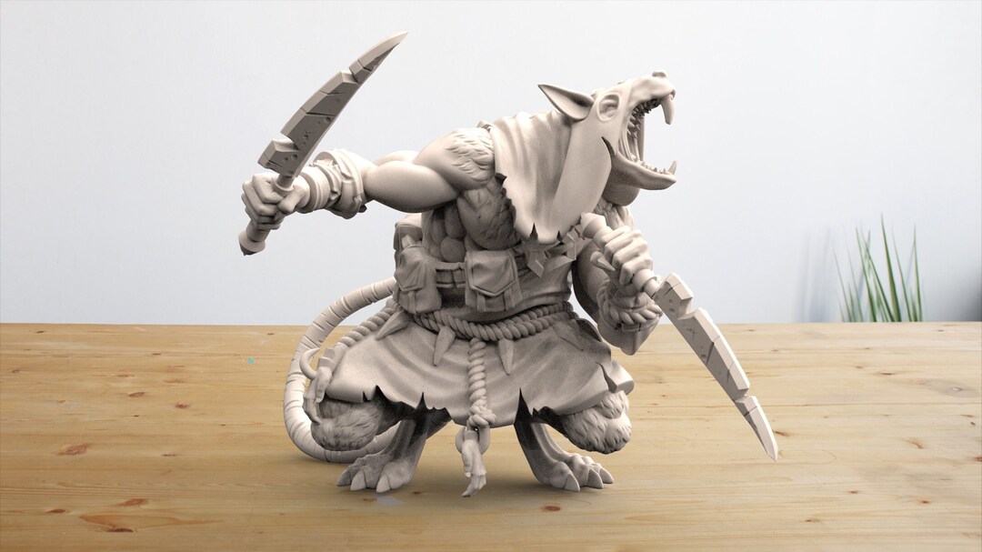 Ravager Warrior C Ratfolk Enter the Drains Resin Miniature for Rpg's ...