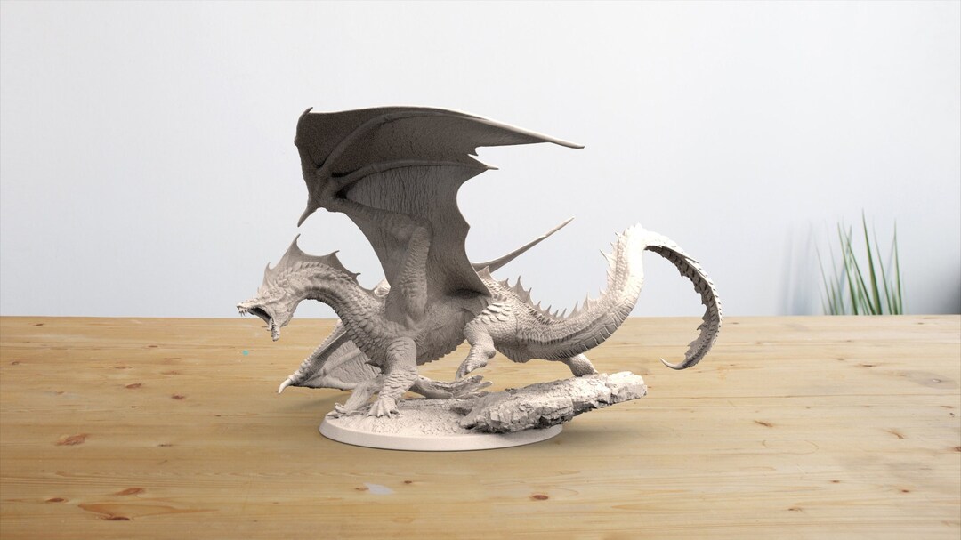 Young Brine Dragon in Four Sizes 3D Printed Miniature in Four Sizes for ...