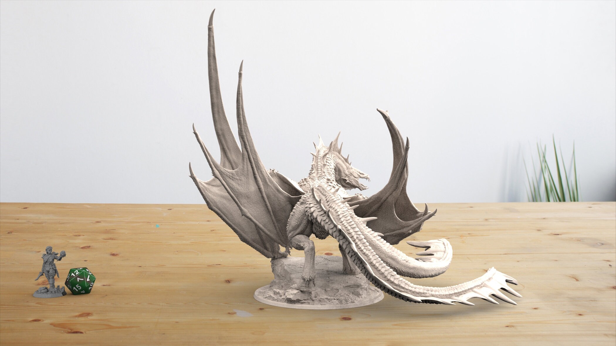 Vouivre Matriarch Dragon in Four Sizes 3D Printed Miniature - Etsy