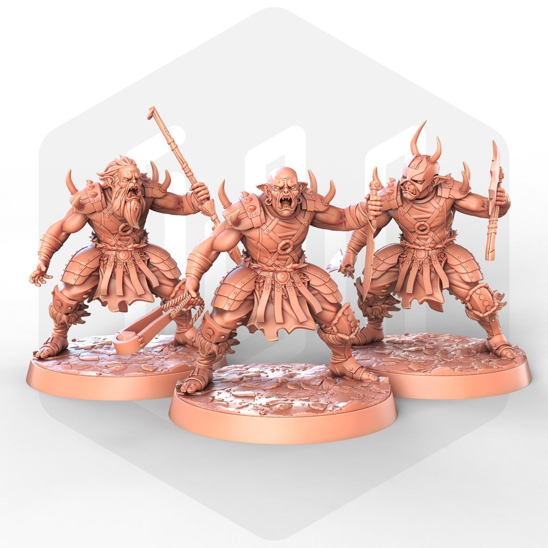 Male Guard Orcs 28 or 32mm Miniatures Figures for D&D, Pathfinder and ...