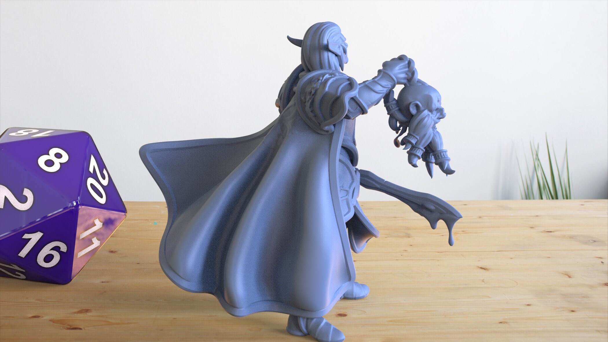 Elf Slayer Fighter With Dwarf Head Trophy Miniature for - Etsy