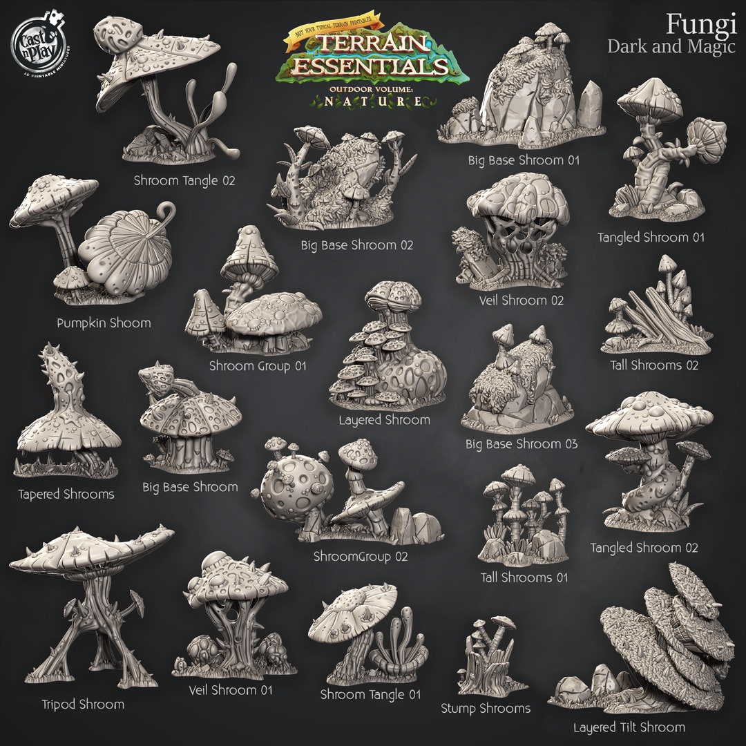 Complete Fungi Dark and Magic 20 Model Set Cast N Play Terrain ...