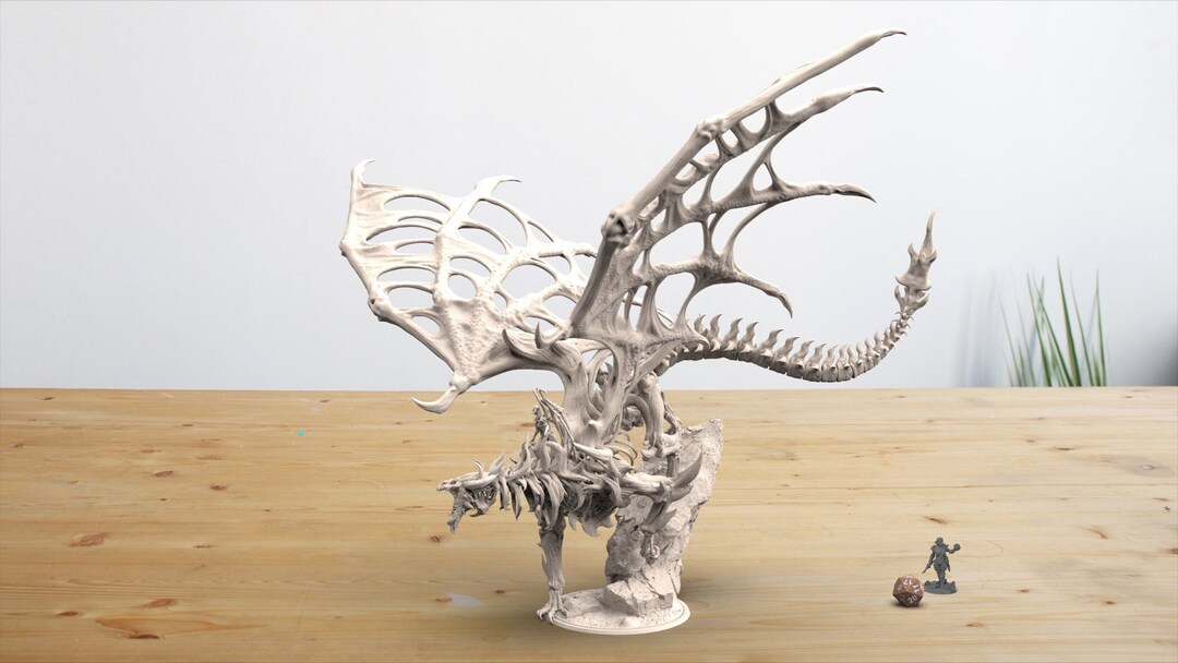 Mounted Undead Dragon in Four Sizes - 3D Printed Miniature in Four ...