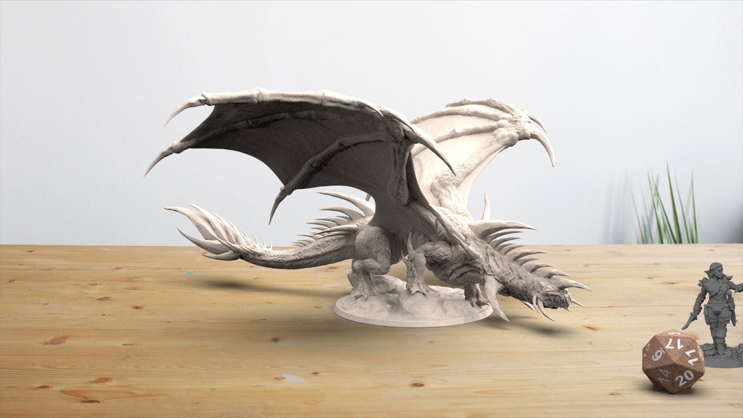 Adult Crystal Dragon in Four Sizes - 3D Printed Miniature in Four Sizes ...