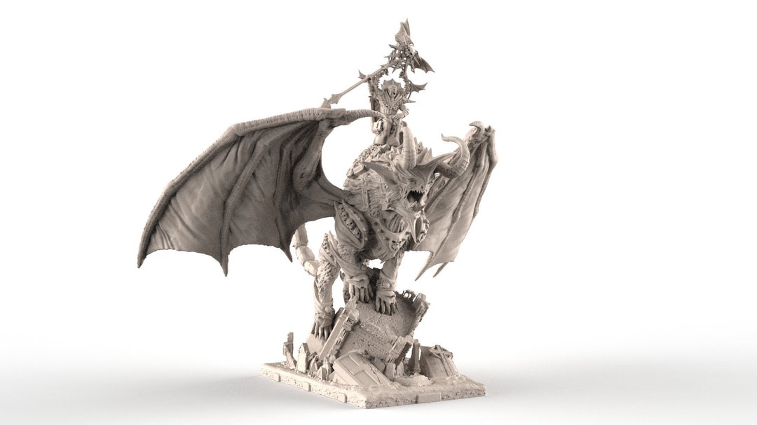 Coven Rider Pose 2 - Vampire on Manticore - 3D Resin-printed for D&D ...