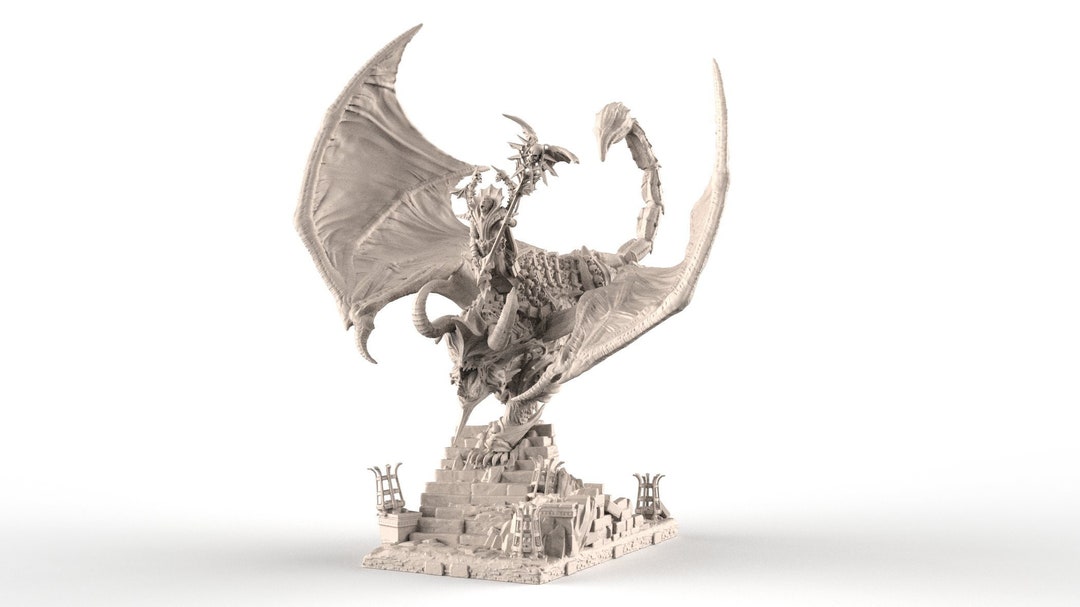 Coven Rider Pose 1 - Vampire on Manticore - 3D Resin-printed for D&D ...