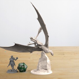 Vouivre Drone Diving 3D Printed Miniature for D&D, Pathfinder and Other ...