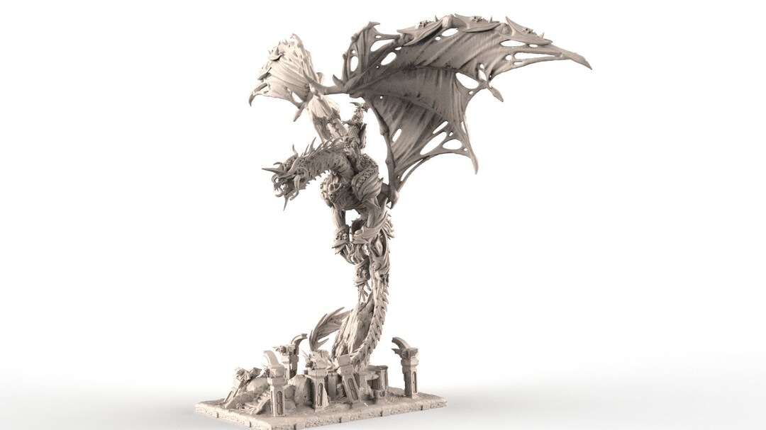 Armored Dracolich 2024 - in Three Sizes - 3D Printed Miniature in Three ...