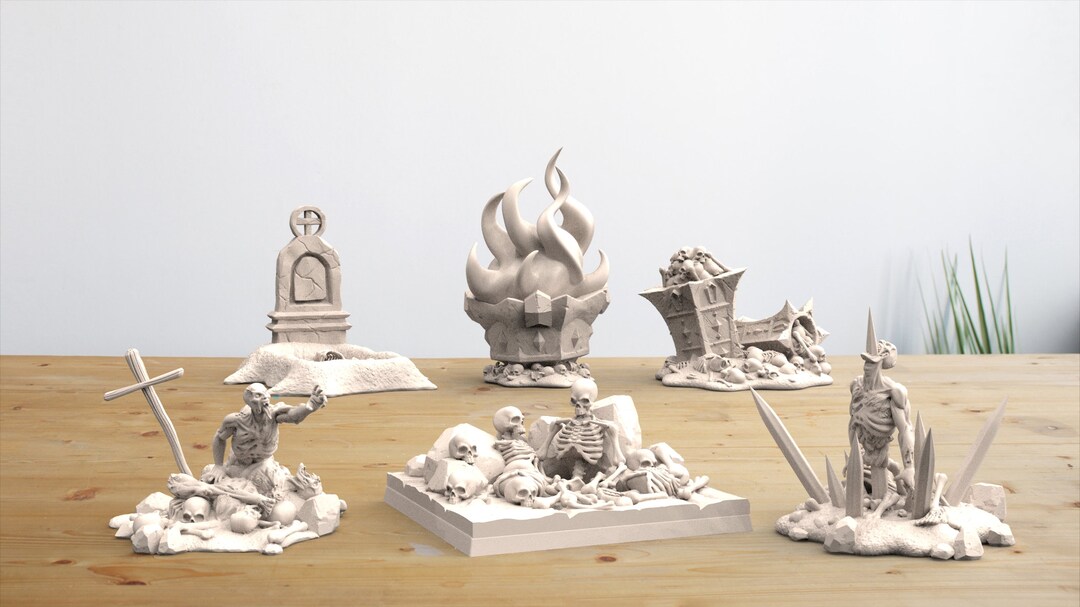 Six Piece Skeleton Piles Set - Terrain Prop - Hidden Crypt - Resin ...