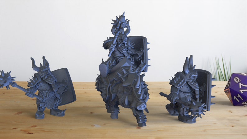 Dwarf Battle Ragers Three Dwarf Mace and Shield Fighters - Etsy