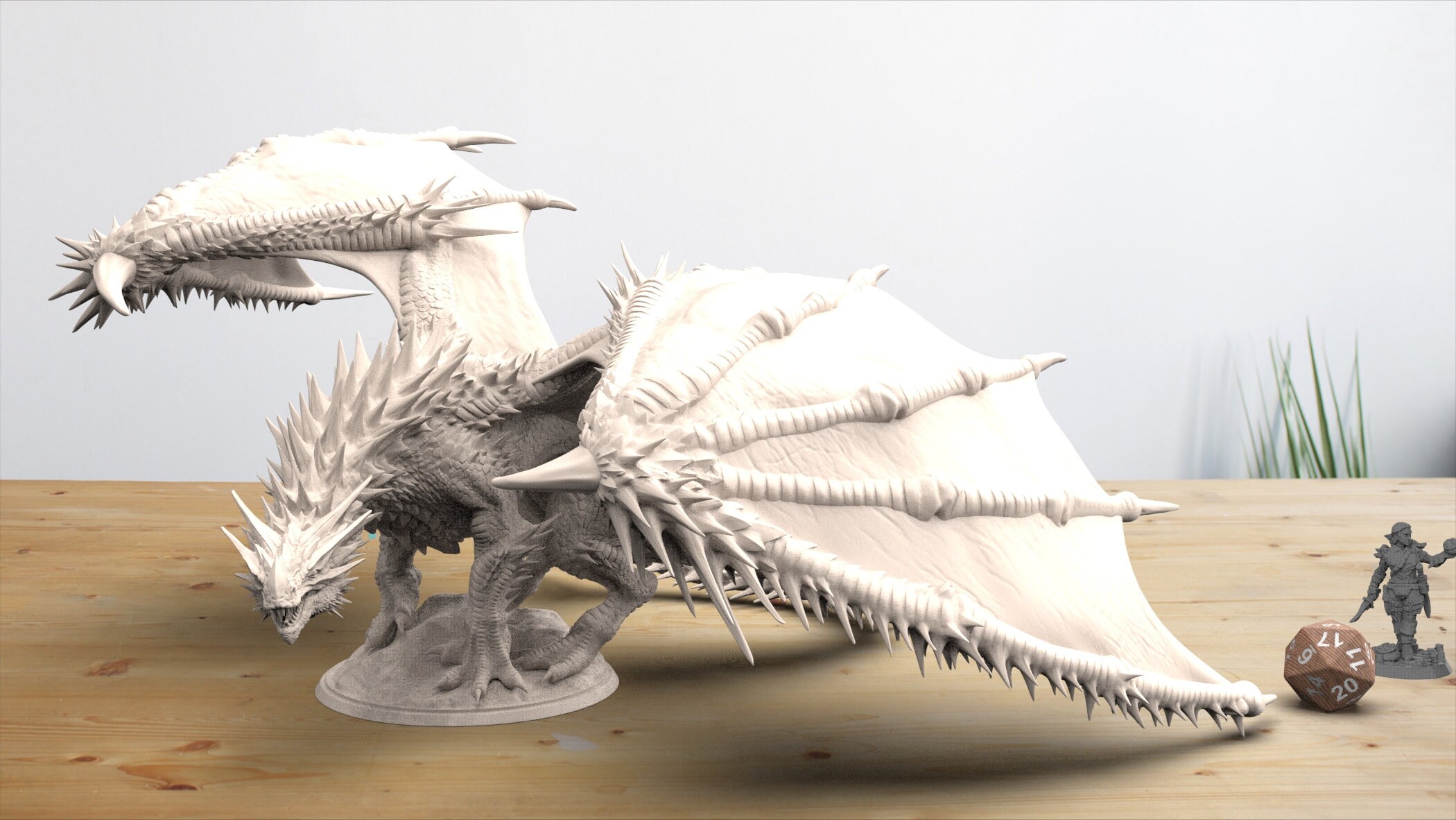 Adult Red Dragon in Four Sizes 3D Printed Miniature in Four - Etsy