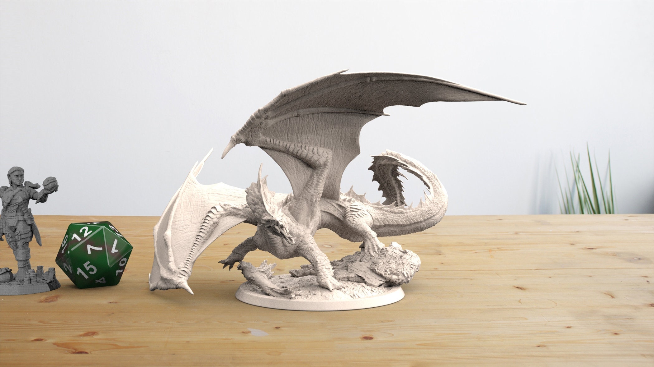 Young Brine Dragon in Four Sizes 3D Printed Miniature in - Etsy